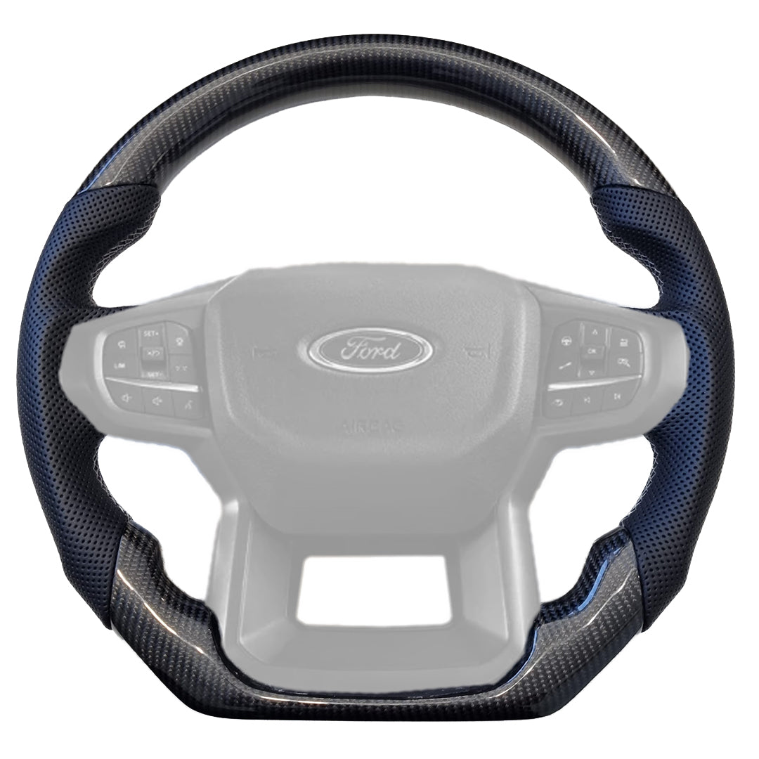 Ranger Raptor Steering Wheel - Leather/Carbon Black – Leighton Vans ...